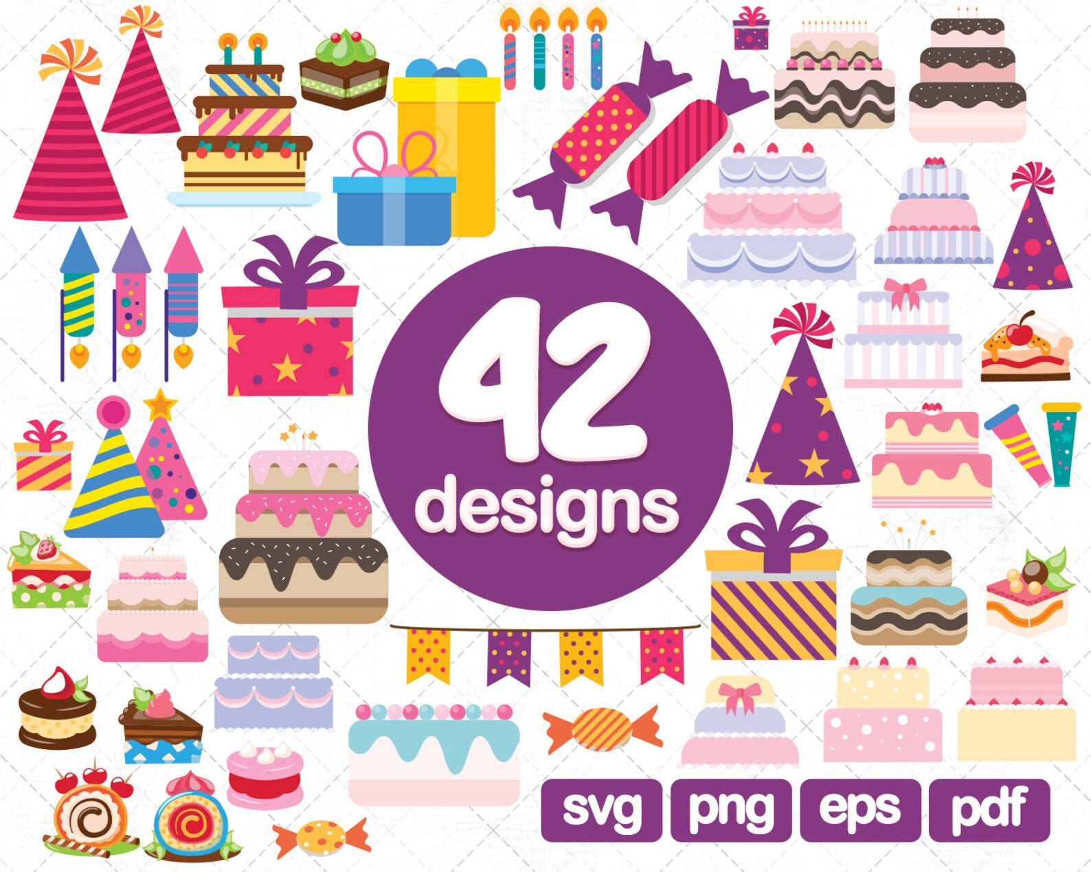 42 Birthday clipart party clipart cake clipart birthday | Etsy