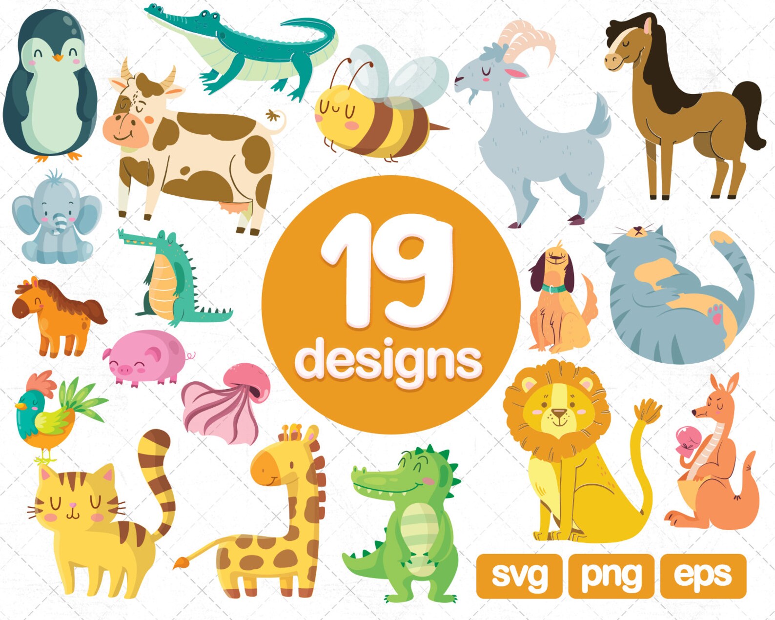 19 Animals Clipart Bundle Animals Svg Lion Clipart Horse - Etsy