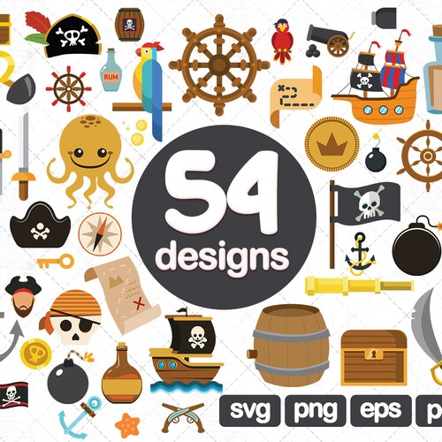54 Pirate Clipart Bundle Pirate Ship Pirates Clipart Pirate - Etsy