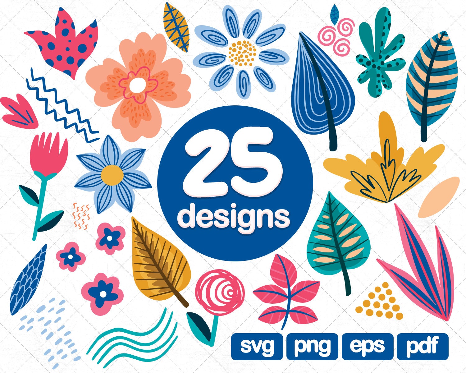 25 Floral Clipart Bundle Sublimation Design Watercolor | Etsy