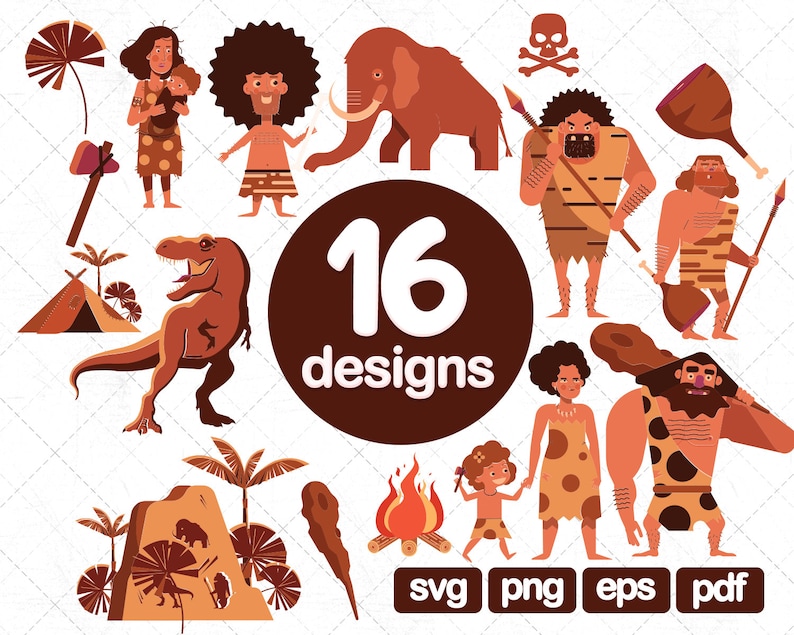 16 Neanderthal Clipart Prehistoric Clipart Stone Age Clipart - Etsy