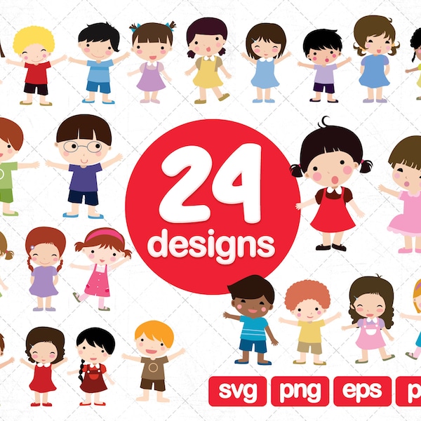 Cute Kid Clipart - Etsy