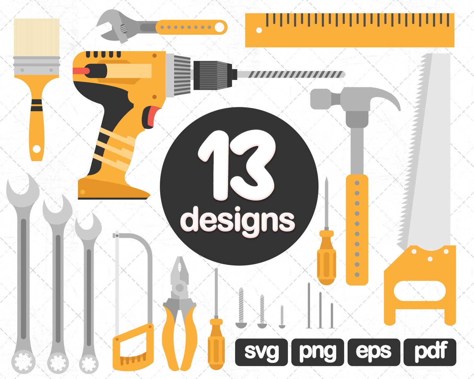 13 Tools Clipart, Hammer Clipart, Hand Tools, Wrench Clipart ...