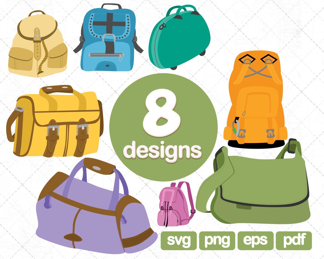 8 Bags Clipart SVG Collections - Etsy