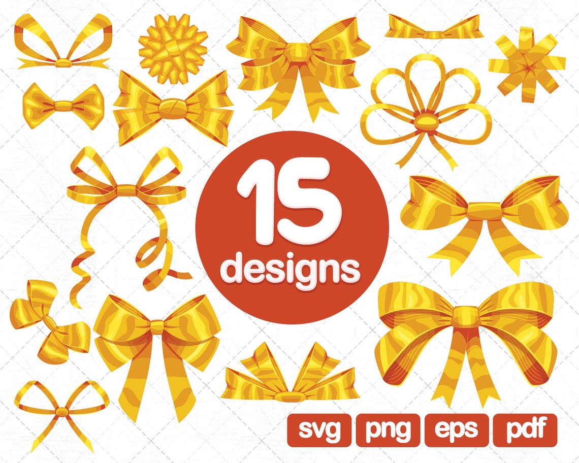 15 Bows Clipart, Ribbons Clipart, Ribbon Svg, Ribbon Png, Ribbon Print ...