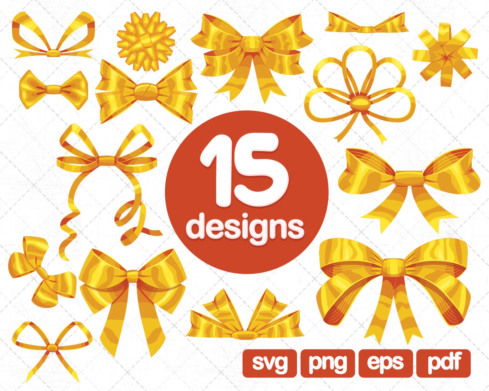 15 Bows Clipart Ribbons Clipart Ribbon Svg Ribbon Png | Etsy
