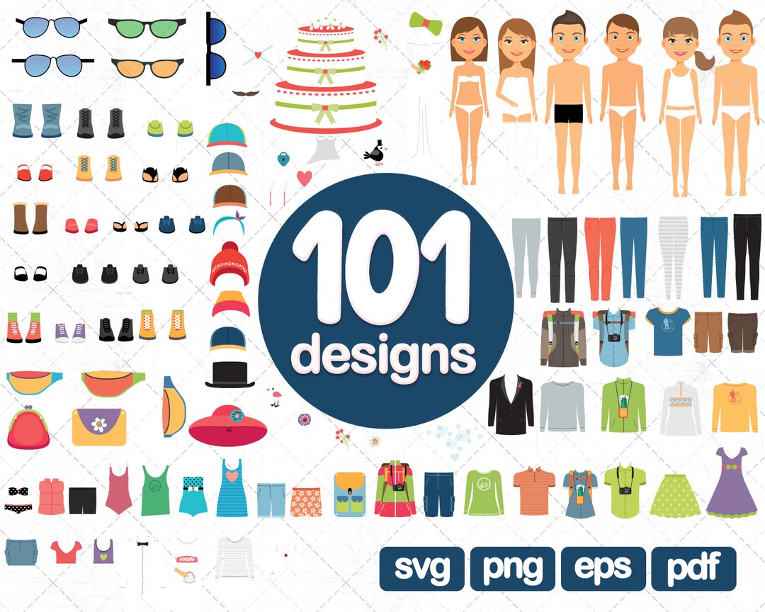 101 Super Clthing Bundle, Fashion Clipart, Baby Boy Clipart, Baby Girl ...