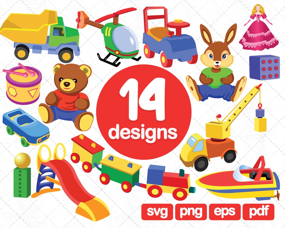 14 Kids Toys Clipart Bundle - Etsy
