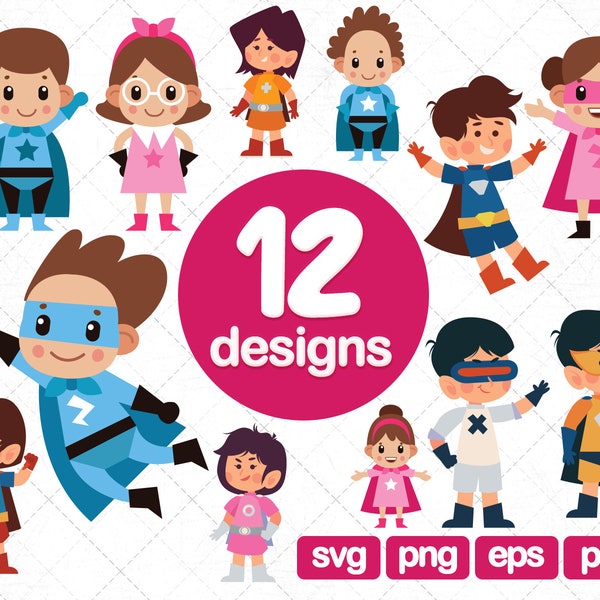 Superhero Clipart - Etsy