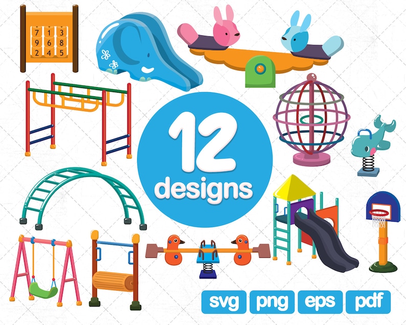12 Playground Clipart SVG Collections - Etsy
