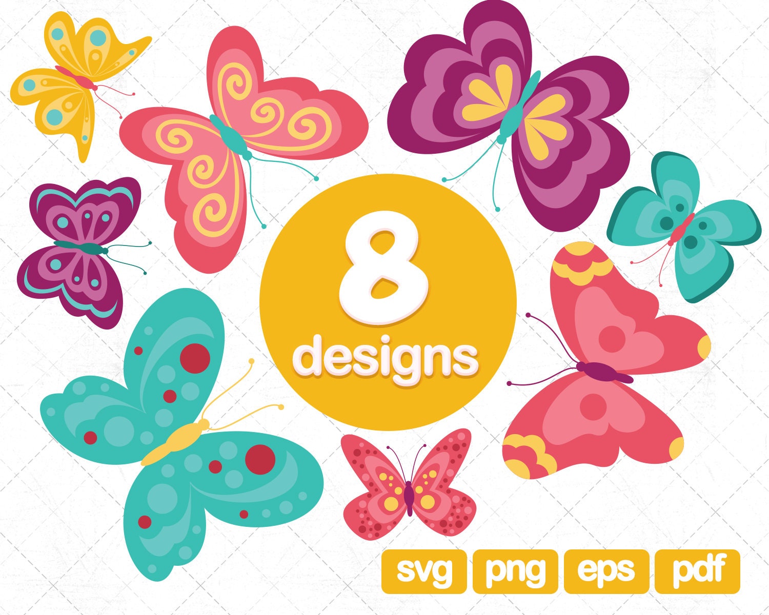8 Butterfly Clipart Butterfly Clipart Butterfly Silhouette | Etsy