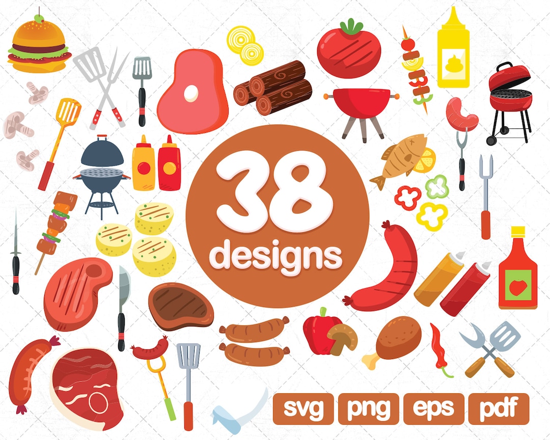 38 Barbeque Clipart Bundle, Picnic Clipart, Bbq Clipart, Grill Clipart ...