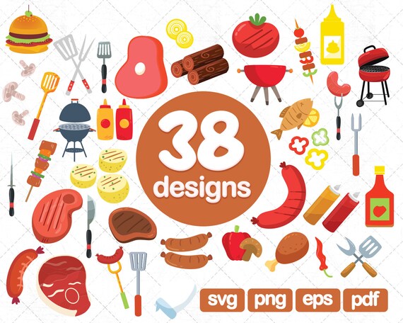 38 Barbeque Clipart Bundle Picnic Clipart Bbq Clipart Grill | Etsy