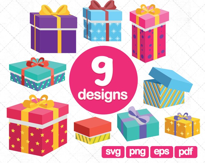 100 Luxury Gift Box Set Cliparts, Planner Clipart, Scrapbook, Bridal ...