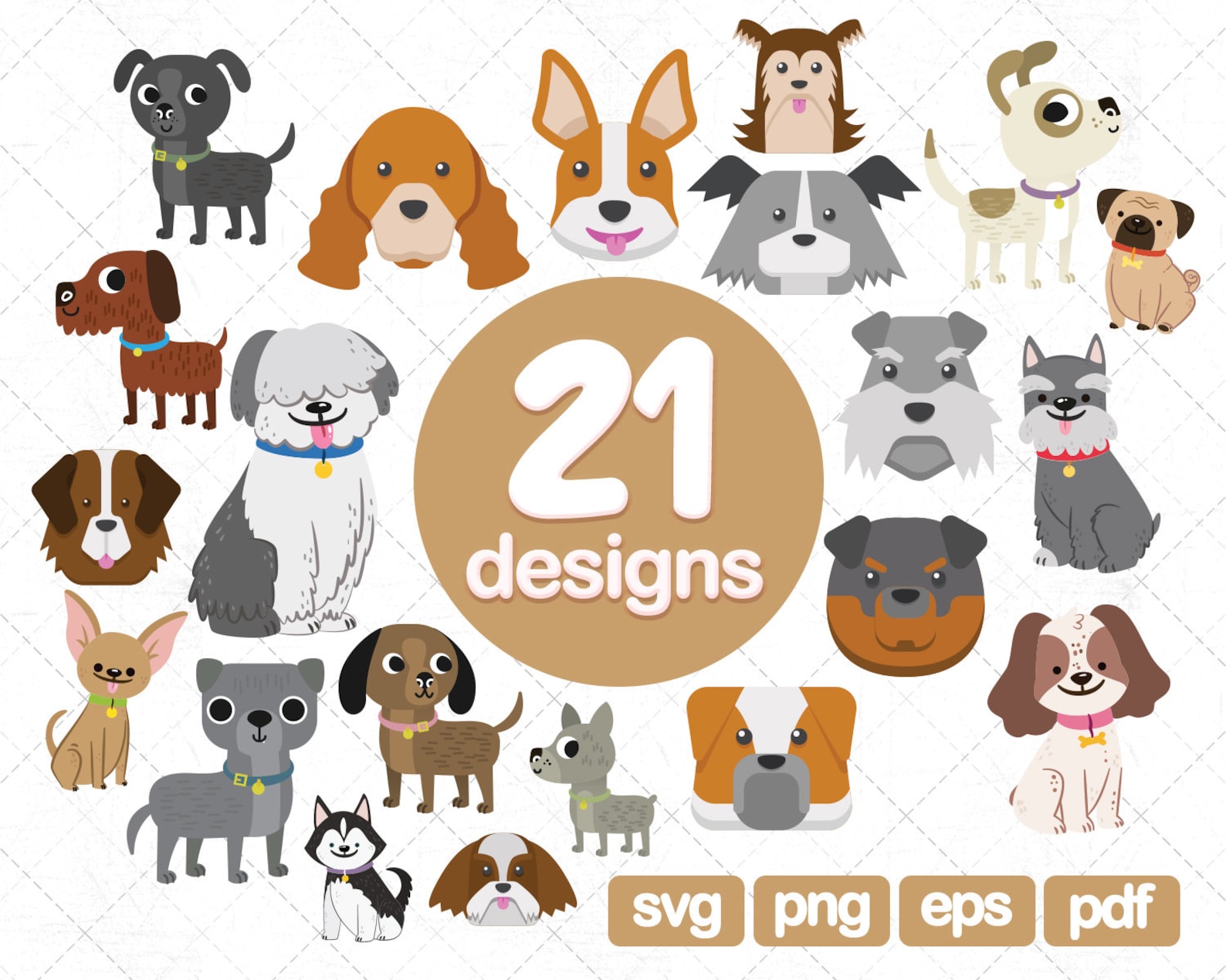 21 Dogs Clipart Bundle, Png Toy Dogs Clipart Bundle, Dog, Breeds, Pug ...