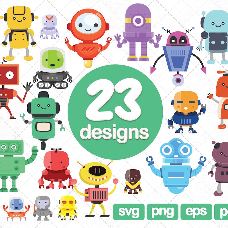 Robot Clipart - Etsy