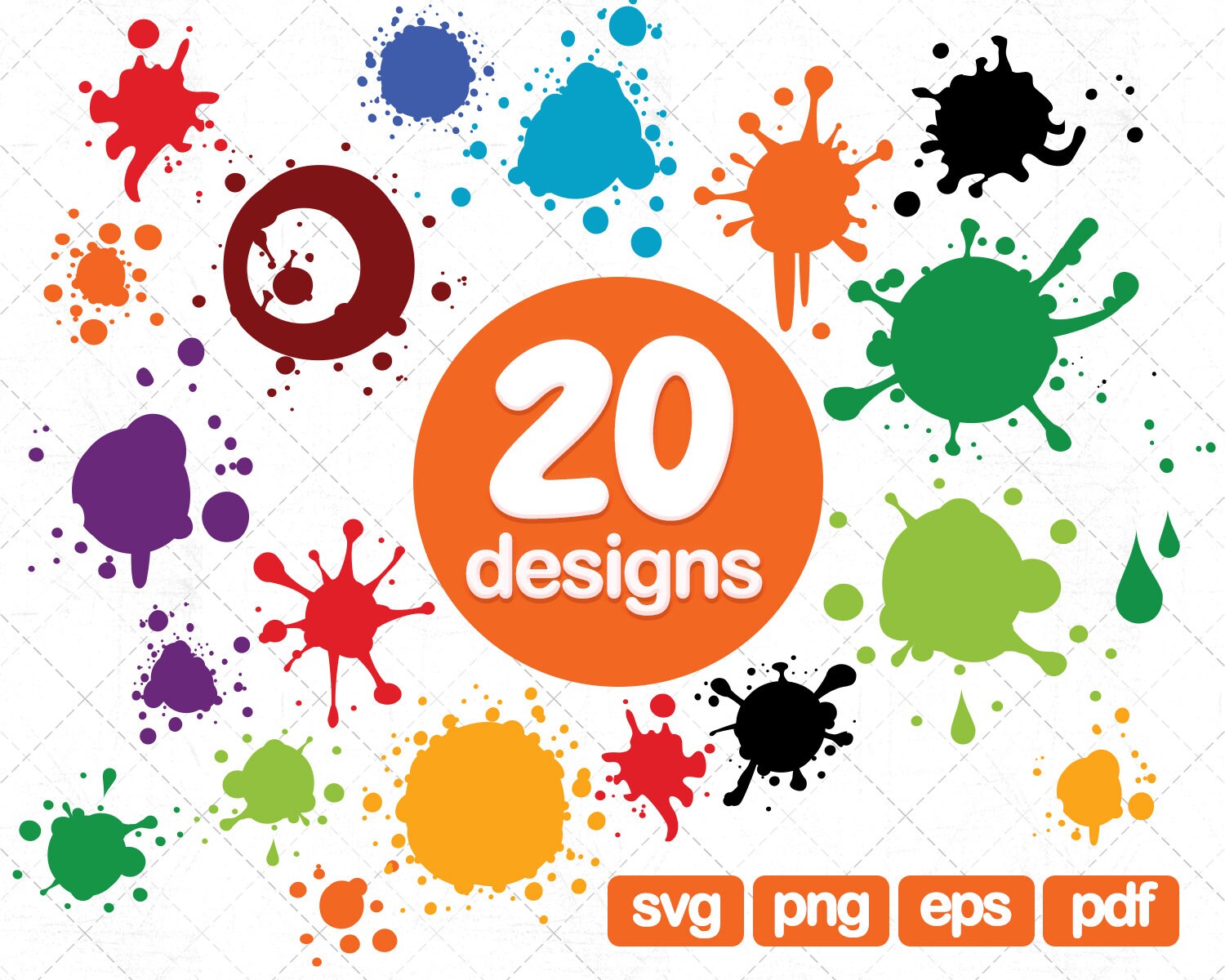 20 Paint Splatter Clipart SVG Paint Splats Svg Slime SVG | Etsy