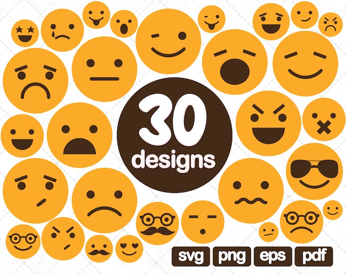 Cricut Emoji Svg Files Emoji SVG Collection Emoji Clipart Emoji Bundle ...