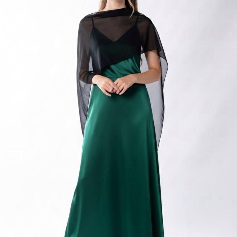 Black Sheer Shoulder Wrap - Etsy