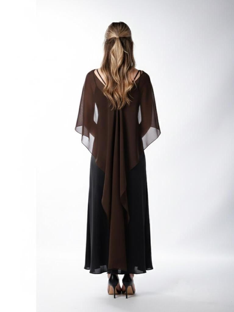 Black Chiffon Evening Cape. Black Shawl. Greek Sheer Scarf. - Etsy