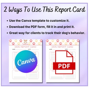 Printable Dog Report Card | Dog Daycare Forms | Pink Theme | Canva ...