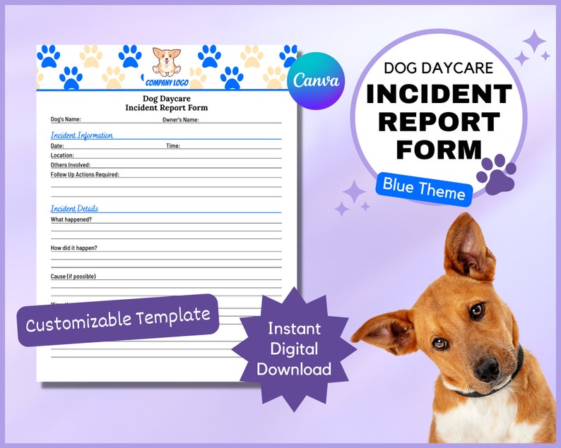 Dog Daycare Incident Report Form Doggy Daycare Accident Form - Etsy