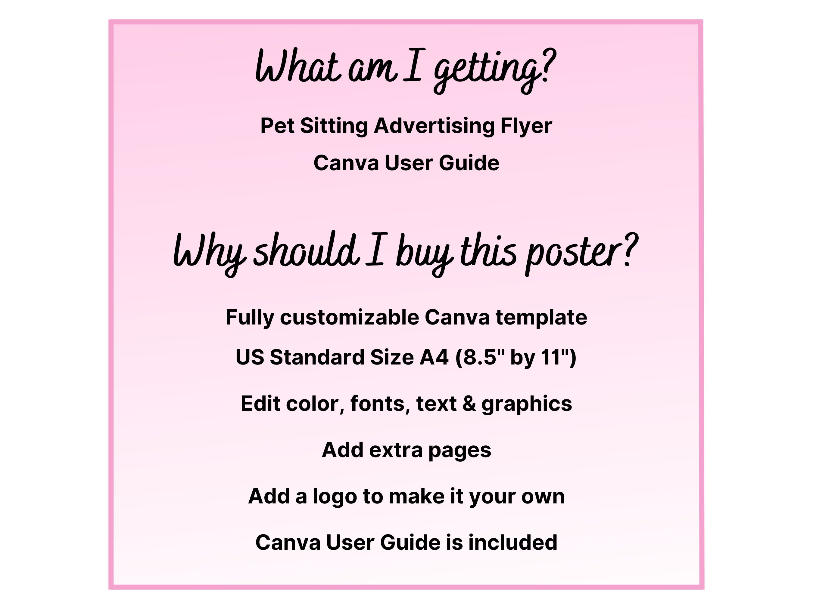 Pet Sitting Advertising Flyer | Blue Dog Walking Poster | Pet Sit ...