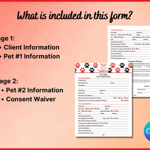Vet Clinic New Client Form Veterinarian New Client Contract Consent ...