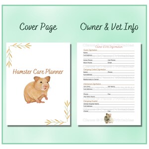 Comprehensive Hamster Care Planner - 16 Pages | Printable Hamster Guide ...
