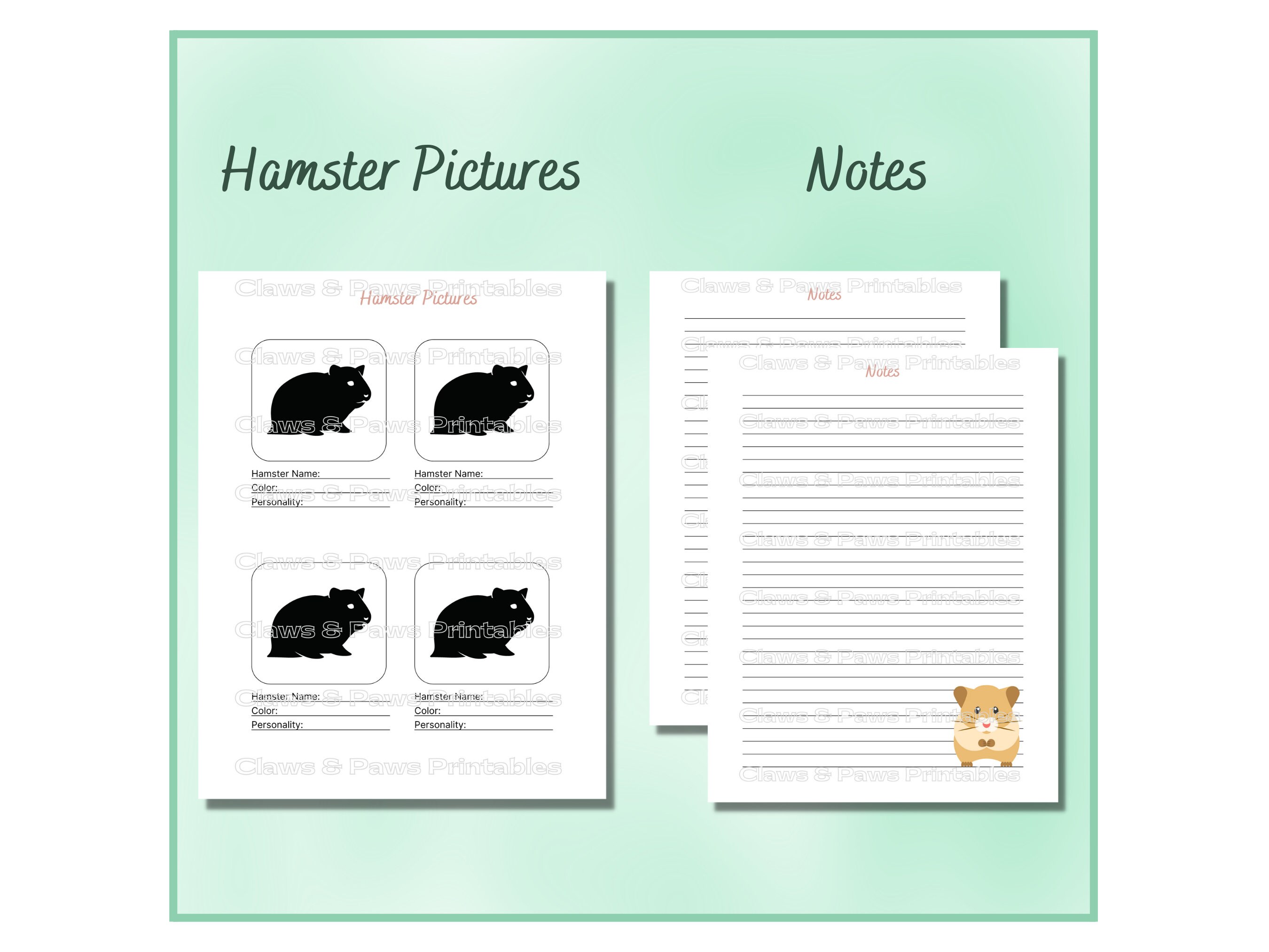 Comprehensive Hamster Care Planner - 16 Pages | Printable Hamster Guide ...