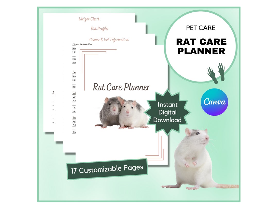 Comprehensive Rat Care Planner - 17 Pages | Printable Rats Guide ...