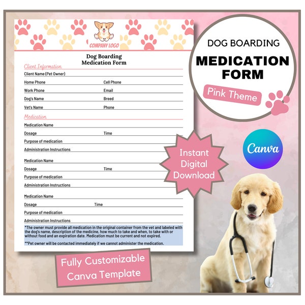 Pet Boarding Health Form - Etsy