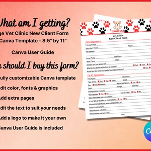 Vet Clinic New Client Form Veterinarian New Client Contract Consent ...