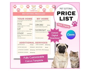 Pet Sitting Invoice Form | Pet Sitting Invoice Template | Dog Sitting ...