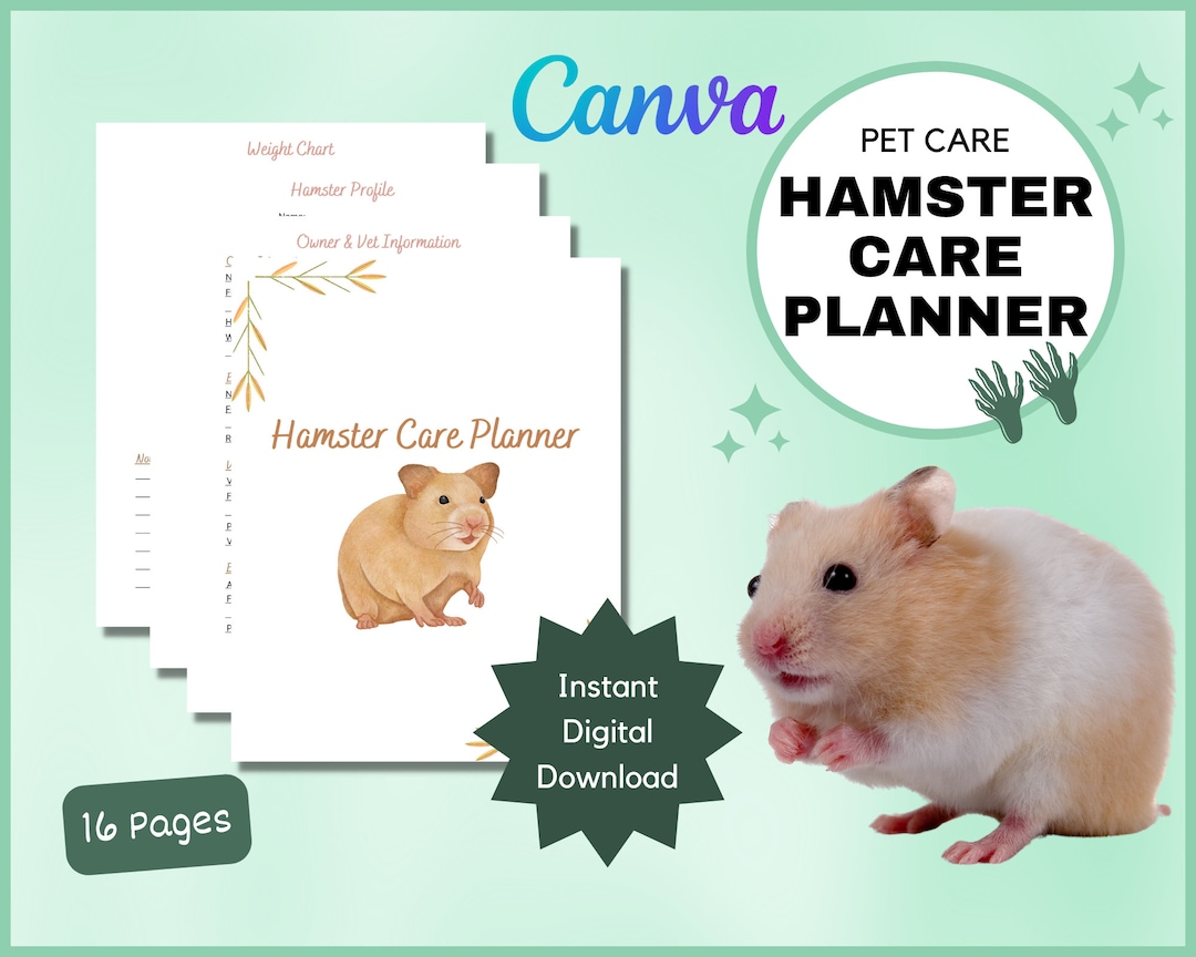 Comprehensive Hamster Care Planner 16 Pages Printable - Etsy