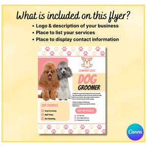 Dog Grooming Advertising Flyer: Poster for Marketing Dog Groomer ...
