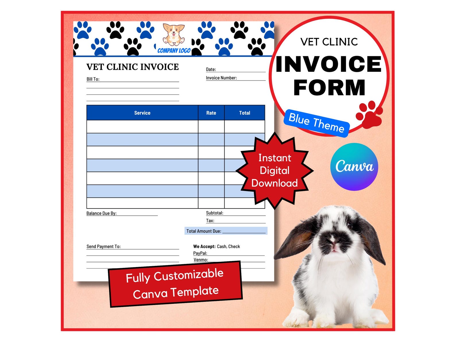 Vet Clinic Invoice Form: Billing Form for Veterinarians and Pet ...