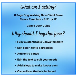 Dog Walking Contract Agreement | New Client Form | Canva Template | Dog ...