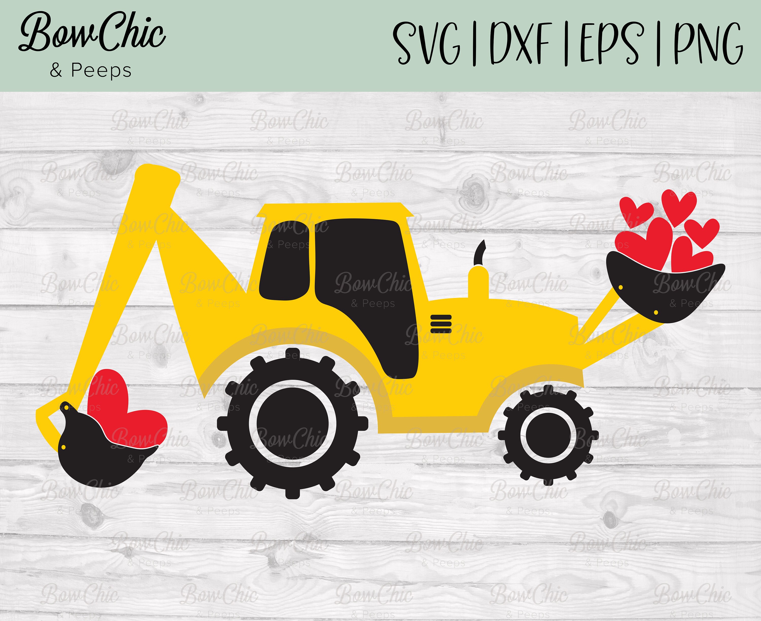 Digger SVG Backhoe SVG Valentine Digger SVG Valentines - Etsy