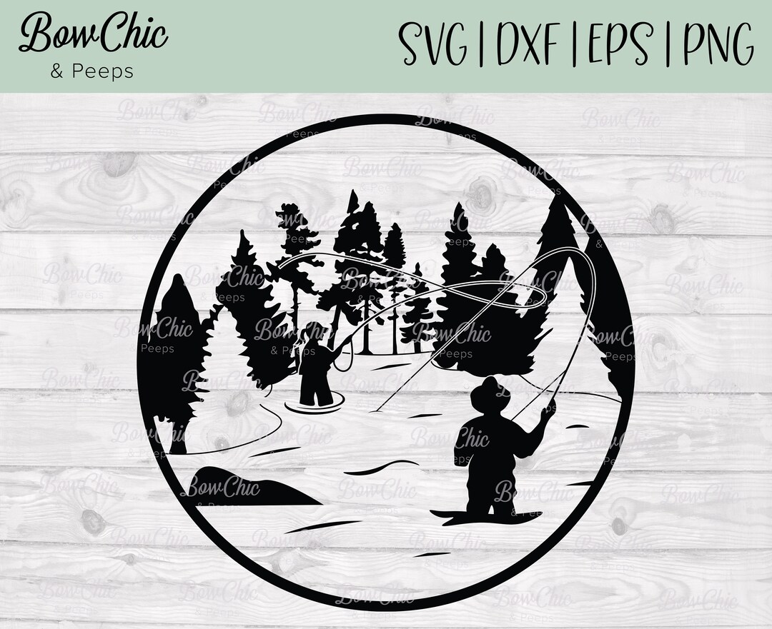 Fly Fishing SVG | Couple Fly Fishing Svg | Man and Women Fly Fishing ...