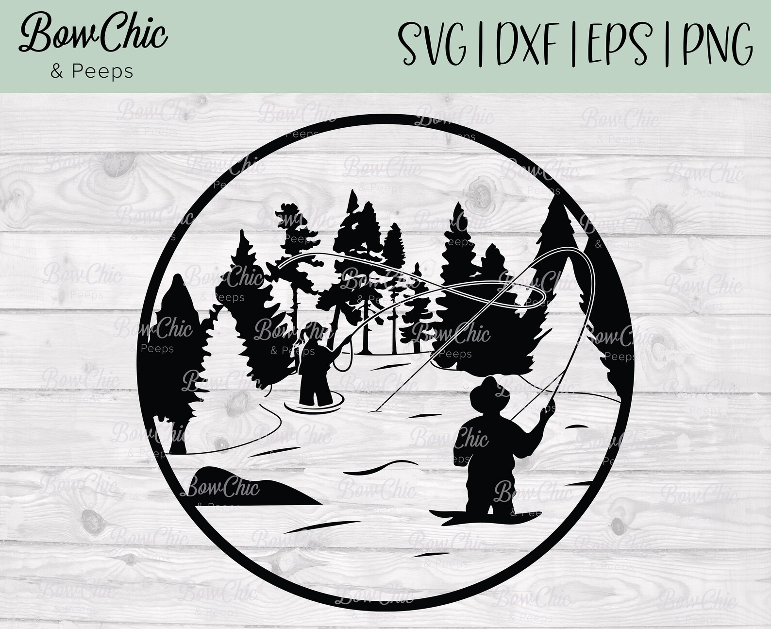 Fly Fishing SVG | Couple Fly Fishing Svg | Man and Women Fly Fishing ...