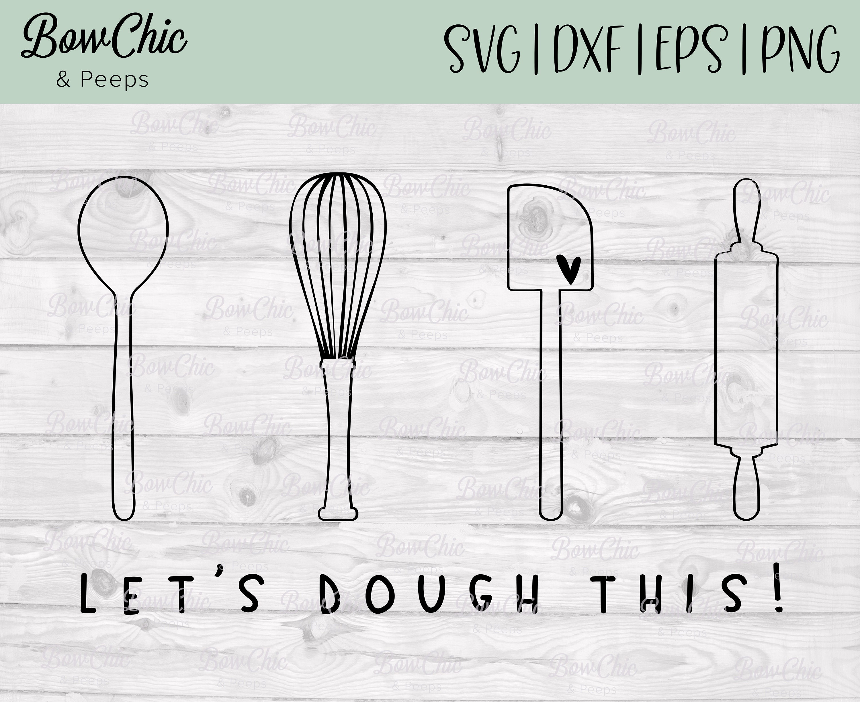 Lets Dough This Svg | Kitchen Utensils Svg | Baking Svg | Baking ...