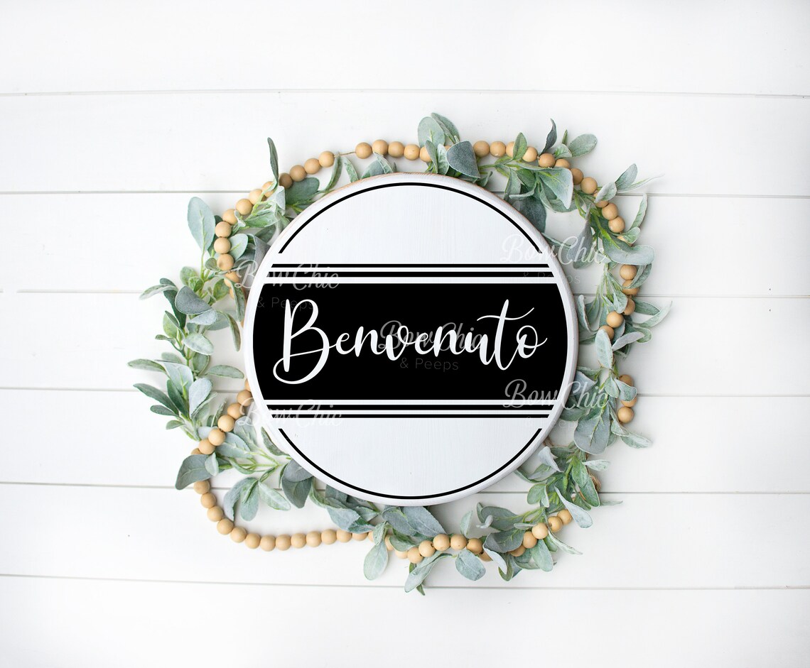 Benvenuto Svg Italian Welcome Sign Svg Circle Welcome Sign - Etsy