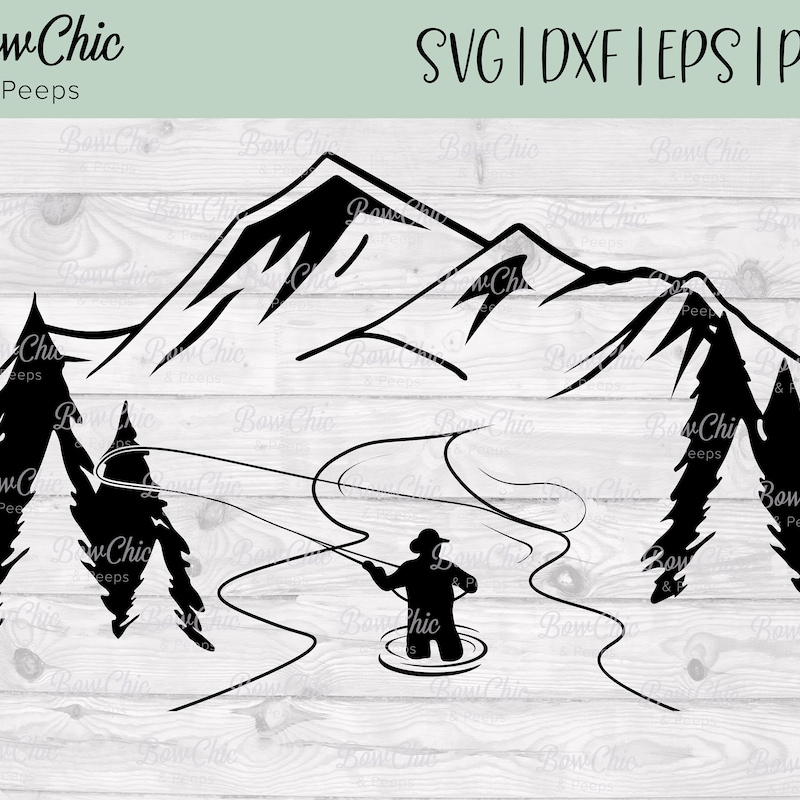 Fishing Stencil - Etsy