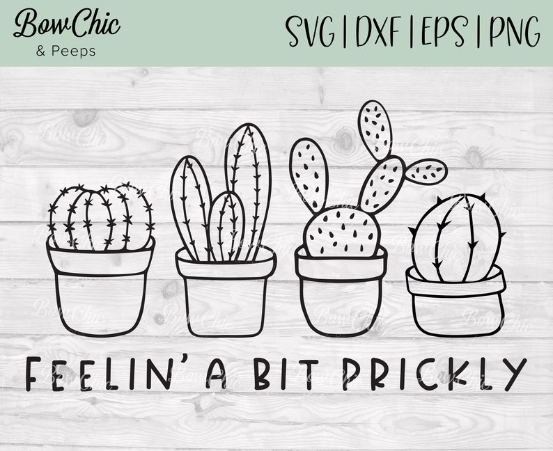 Feeling' A Bit Prickly svg Cactus svg Plant svg | Etsy