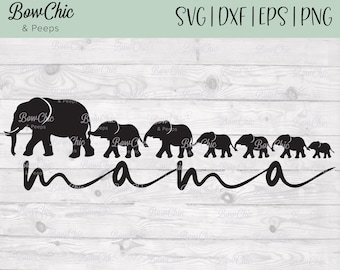Mama Elephant Svg Mama Svg Mom and Baby Elephant Svg | Etsy