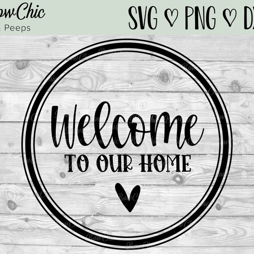 Circle Welcome Sign Svg Welcome Sign Svg Grain Stripes Svg - Etsy