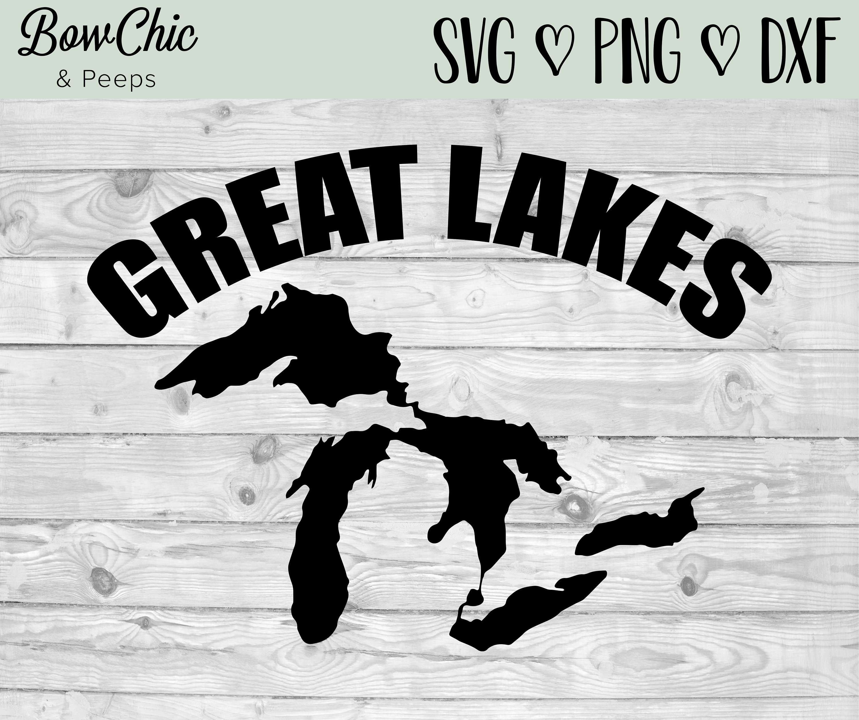 Great Lakes SVG Great Lakes Silhouette Lake Michigan - Etsy