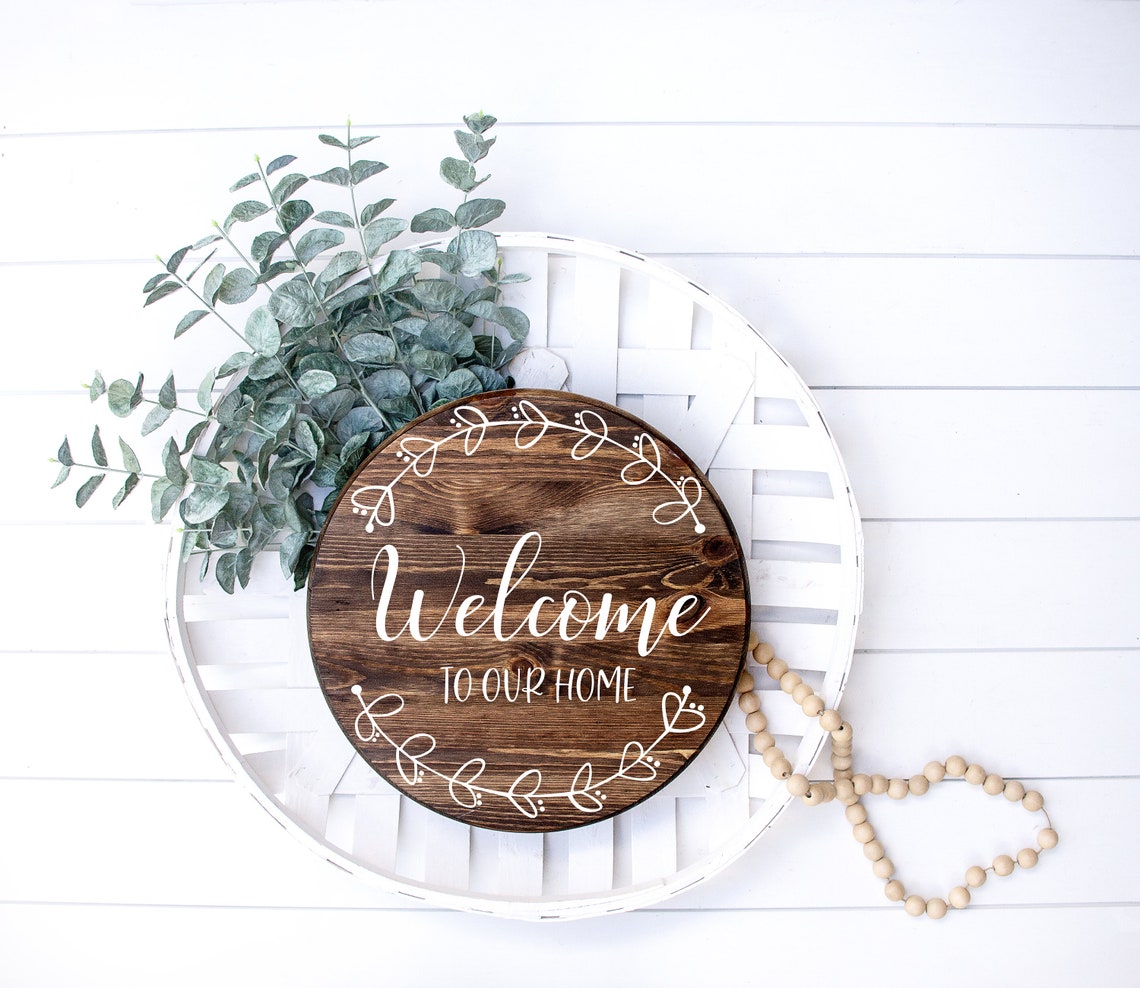 Circle Welcome Sign Svg Welcome Sign Svg Farmhouse Svg - Etsy