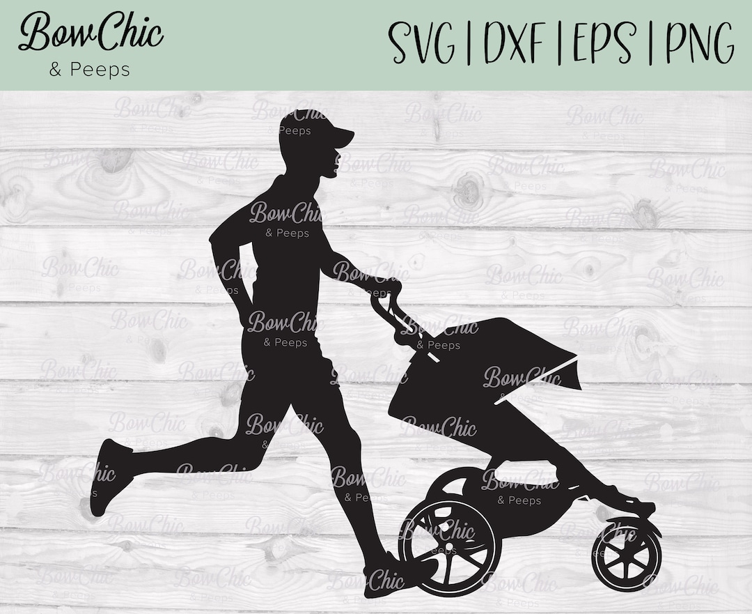Runner Dad SVG | Dads Who Run | Jogging Stroller Svg | Man With Jogging ...